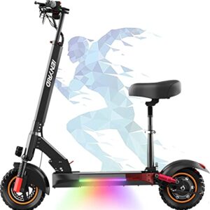 iENYRID Electric Scooter for Adults with Seat, 600w Motor(800w Peak Power), 28mph Top Speed, 31miles of Range, 10'' Off Road Tire, Dual Suspension & Dual Brake System, Commuter E Scooter