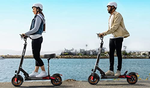 iENYRID Electric Scooter for Adults with Seat, 600w Motor(800w Peak Power), 28mph Top Speed, 31miles of Range, 10'' Off Road Tire, Dual Suspension & Dual Brake System, Commuter E Scooter