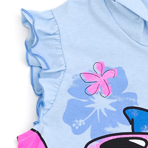 Disney Lilo & Stitch Little Girls Cosplay Tank Top Dolphin Active and French Terry Shorts 7-8