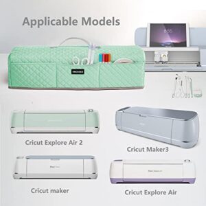 AMOIGEE Padded Dust Cover Compatible with Cricut Maker, Cricut Maker 3, Explore Air 2, Cricut Explore 3 Machine, with Pockets for Cricut Accessories, Mint