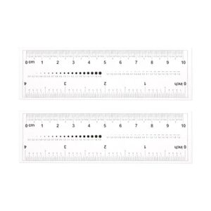 harfington 2pcs film flexible ruler 4 inch 0.5mm scale pet plastic folding straight ruler calibration soft ruler measuring tool for factory, transparent