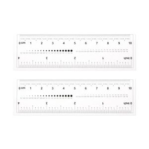 harfington 2pcs film flexible ruler 4 inch 0.1mm scale pet plastic folding straight ruler calibration soft ruler measuring tool for factory, transparent