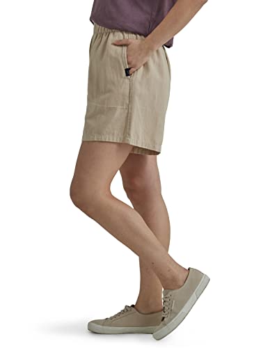 Lee Women's Ultra Lux Mid-Rise Relaxed Fit Pull-On Short, Pioneer Beige