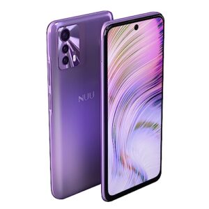 nuu b20 5g | 2023| unlocked | us warranty| 6.5” fhd+ display | 90hz refresh rate | 48mp triple camera | 128gb + 8gb ram | 5000mah battery | 18w fast charge | android 12 | daydream purple