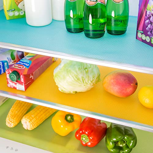 【Extra Large】 Refrigerator Liners,Thetape Does Not Slip & Refrigerator Liners for Shelves Washable Glass Shelves Protect Against Spills，Multi-Use & Multicolor Cabinet Drawer Liner Kitchen Gadgets