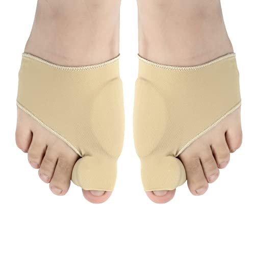 Bunion Pain Relief, Bunion Socks Hallux Valgus Corrector for Women and Men-Big Toe Straightener for Hammer Toes Big Toe Joint Orthotic Bunion Splint Brace (Beige, 1 Pairs) (Beige, 1 Pairs)