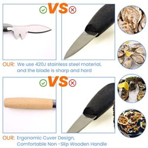 Oyster Shucking Knife and Gloves Set, Oyster Opener Tool Kit, Oyster Shucking Kit, Seafood Tools Gift Set, Clam Oyster Knife Shucker with Cut Resistant Level 5 Protection Gloves