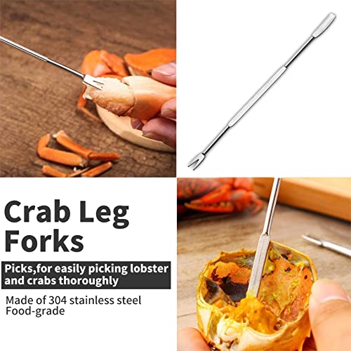 Luvan 23 Pcs Crab Crackers and Tools Set with 4 Crab leg Crackers, 4 Crab Forks, 4 Lobster Shellers, 2 Seafood Scissors, 2 Oyster Knife, 2 Shrimp Deveiner Tool, 2 Crab Mallet, 2 Sauce Cups and 1 Bag