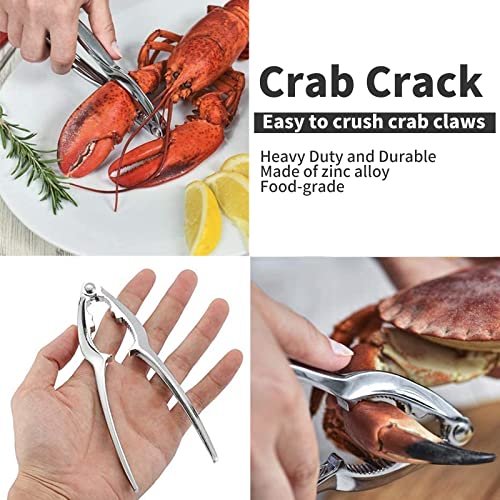 Luvan 23 Pcs Crab Crackers and Tools Set with 4 Crab leg Crackers, 4 Crab Forks, 4 Lobster Shellers, 2 Seafood Scissors, 2 Oyster Knife, 2 Shrimp Deveiner Tool, 2 Crab Mallet, 2 Sauce Cups and 1 Bag