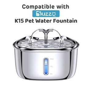 Cat Water Fountain Filters, 8PCS Carbon Filters & 8PCS Pre-Filter Sponges, Pet Water Fountain Filters for K15 2.5L/84oz Stainless Steel Cat Water Fountain Dog Water Fountain