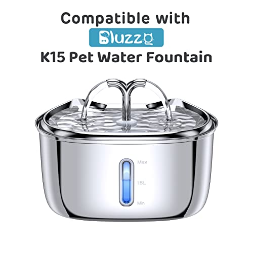 Cat Water Fountain Filters, 8PCS Carbon Filters & 8PCS Pre-Filter Sponges, Pet Water Fountain Filters for K15 2.5L/84oz Stainless Steel Cat Water Fountain Dog Water Fountain