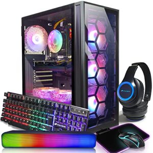 stgaubron gaming desktop pc,intel core i7 3.4g up to 3.9g,geforce rtx 2060 super 8g gddr6,32g,1tb ssd,wifi,bt 5.0,rgb keybaord,rgb mouse,rgb mouse pad,rgb bt sound bar,rgb bluetooth headset mic,w10h64