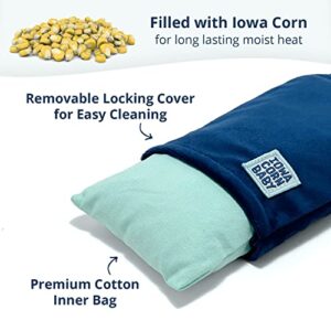 Iowa Corn Baby Mini - Microwavable Heating Pad & Reusable Cold Pack - Weighted Heating Pad for Cold Hands, Sore Neck, Achy Wrists - 4” x 8” - 1 lb (Oasis Blue)