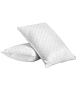 Swandream King Size Pillows Set of 2, Soft and Skin Friendly Down Alternative Pillow for Sleeping, Breathable Pillow for Back, Stomach or Side Sleepers, Grey, 20 * 36 Inches