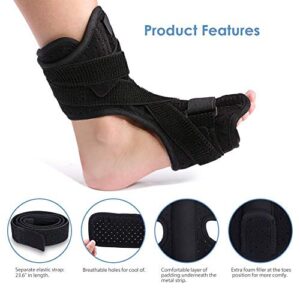 Plantar Fasciitis Night Splint, Adjustable Drop Foot Orthotic Brace Plantar Fasciitis Dorsal Night and Day Splint Effective Relief from Plantar Fasciitis, Achilles Tendonitis with Spiky Massage B