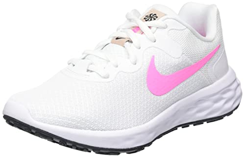 Nike Women's Revolution 6 NN White/Pink Spell-Fossil Stone (DC3729 103) - 9