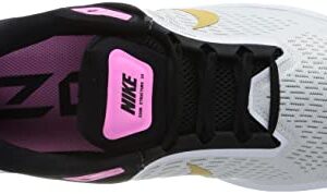 Nike Women's Low-Top Sneakers, White Wheat Gold Black Pink Magic, 6.5