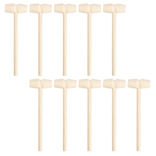 ibasenice 20pcs Valentines Day Wooden Mallet for Chocolate Heart Wood Hammer for Heart Silicone Molds Mini Wood Hammer Crab Hammer Shell Crackers Building Blocks Accessories for Seafood Lobster Tool