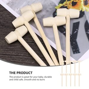 ibasenice 20pcs Valentines Day Wooden Mallet for Chocolate Heart Wood Hammer for Heart Silicone Molds Mini Wood Hammer Crab Hammer Shell Crackers Building Blocks Accessories for Seafood Lobster Tool