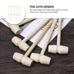 ibasenice 20pcs Valentines Day Wooden Mallet for Chocolate Heart Wood Hammer for Heart Silicone Molds Mini Wood Hammer Crab Hammer Shell Crackers Building Blocks Accessories for Seafood Lobster Tool