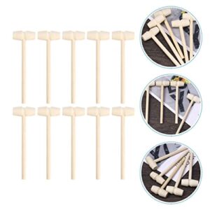 ibasenice 20pcs Valentines Day Wooden Mallet for Chocolate Heart Wood Hammer for Heart Silicone Molds Mini Wood Hammer Crab Hammer Shell Crackers Building Blocks Accessories for Seafood Lobster Tool