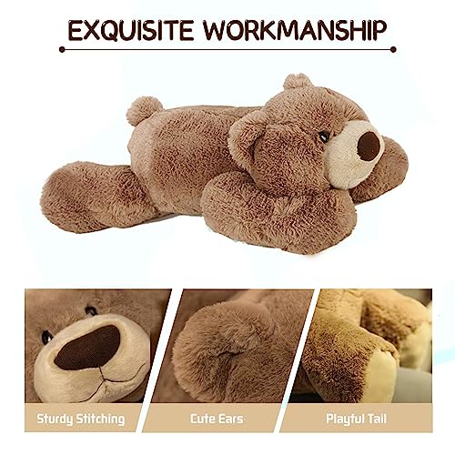 GHTMONY Teddy Bear Stuffed Animals Plushies, Soft Cuddly Stuffed Plush Brown Bear Toys for Kids Toddler Girls Boys Girlfriend Best Friends Birthday