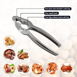 Nut Cracker, Seafood Tool, Walnut Cracker for All Nuts, Heavy Duty Shell Cracker Kitchen Tool with Non-slip Handle