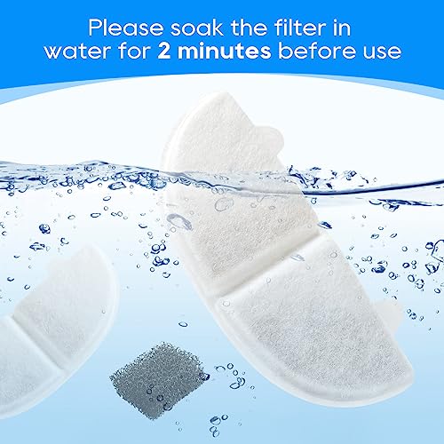 MyfatBOSS WF20/CF20 Cat Water Fountain Filter Replacement for Wireless Pumps Pet Water Fountain, 6 Pack Pet Fountain Filter Replacement with 6 Pack Water Pump Filter