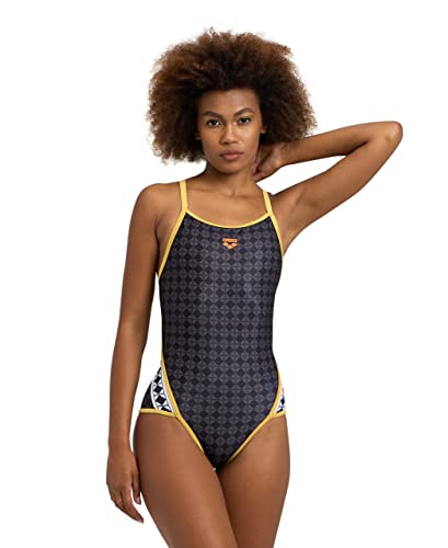 Arena Women's Standard 50th Anniversary Super Fly Back Swimsuit, Black/Gold, 26