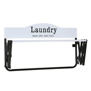 Home District Laundry Drying Rack - Wall Mounted Clothes Rack, Accordion Wall Hanger, Laundry Room Accessory