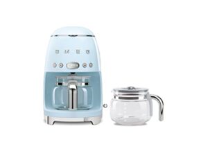 smeg 50's retro drip coffee maker with extra carafe, pastel blue