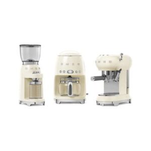 Smeg 50" s Retro Drip Coffee Maker with Extra Carafe, Cream