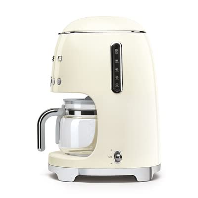 Smeg 50" s Retro Drip Coffee Maker with Extra Carafe, Cream