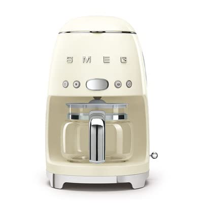 Smeg 50" s Retro Drip Coffee Maker with Extra Carafe, Cream