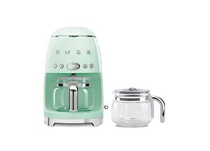 smeg 50's retro drip coffee maker w/extra carafe, pastel green