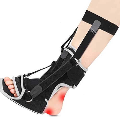 XEYOW Plantar Fasciitis Night Splint, Upgrade Foot Brace with Adjustable Leg Straps for Foot Pain Relief by Plantar Fasciitis, Achilles Tendinitis and Foot Drop, Easy Use & Both for Men Women