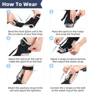 XEYOW Plantar Fasciitis Night Splint, Upgrade Foot Brace with Adjustable Leg Straps for Foot Pain Relief by Plantar Fasciitis, Achilles Tendinitis and Foot Drop, Easy Use & Both for Men Women