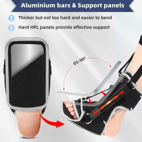 XEYOW Plantar Fasciitis Night Splint, Upgrade Foot Brace with Adjustable Leg Straps for Foot Pain Relief by Plantar Fasciitis, Achilles Tendinitis and Foot Drop, Easy Use & Both for Men Women