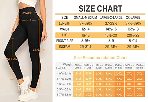 Eyeneen High Waisted Leggings for Women - Full Length Soft Tummy Control Stretchy Yoga Pants Workout Black Reg & Plus Size