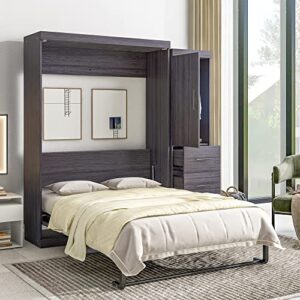 full murphy bed space-saving wall bed with wardrobe, drawers and storage cabinet for multipurpose guest room or home office