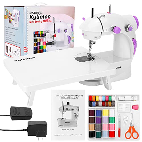 Kylinton Sewing Machine for Beginners Mini Sewing Machine for Kids, Electric Small Sewing Machine with Foot Pedal, 12 Stitches, High-Low Speeds, Automatic Winding for Cloth Girls Adults (Violet)