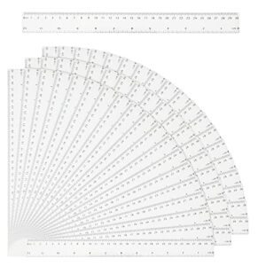 lexinin 100 pcs 12 inch plastic straight ruler, 30cm clear measuring ruler, plastic ruler for class home school office