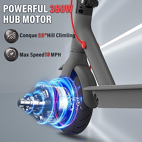 Electric Scooter for Adults with 350W Motor Up to 19 Mph & 19-21 Miles Long Range, 8.5“ Solid Tires and E-ABS, Foldable Commuter Scooter with LED Display