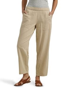 lee women's ultra lux mid-rise pull-on crop capri pant, pioneer beige