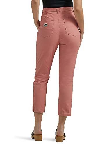 Lee Women's Ultra Lux High Rise Seamed Crop Capri Pant, Mallory-Med Pink/Rose