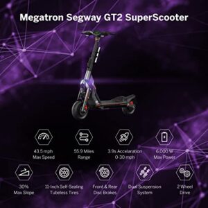 Segway Transformers GT2 SuperScooter Megatron Limited Edition- Dual 3000W Motor, 55.9 Miles & 43.5 MPH, Electric Scooter Adults for Commuting W/T 11" Tires, 2WD, Suspension System