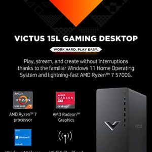 HP Victus 15L Gaming Desktop Computer AMD Octa-Core Ryzen 7 5700G Processor (Beats i7-10700) 32GB RAM 1TB SSD AMD Radeon RX 6600XT 8GB Graphic (>NVIDIA RTX 3060) USB-C DiplayPort Win11 + HDMI Cable