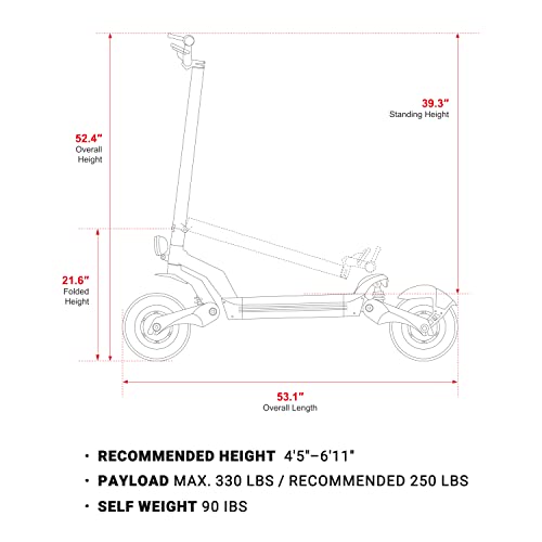 Varla Eagle One Pro Electric Scooter, Dual 1000W Motor, Up to 45 Miles Range, 45 MPH, 60V 27Ah Lithium-ion Battery, 11" Tires, Dual Hydraulic Brake Plus ABS System, Dual Suspension E-Scooter