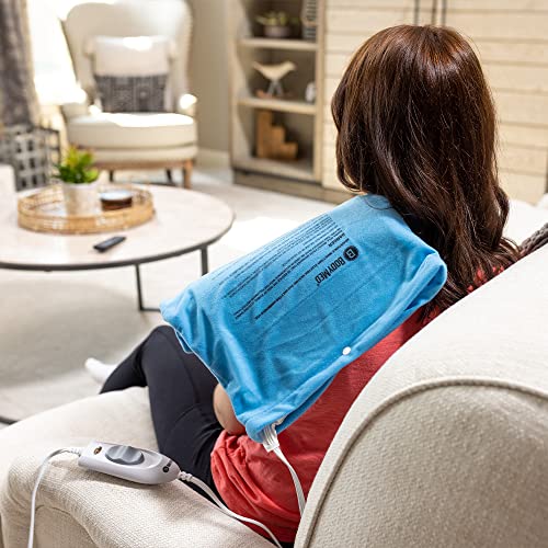 BodyMed Digital Moist Heating Pad with Auto Shut Off Heating Pad for Neck and Shoulders, Back Pain and Muscle Pain Relief – 12 x 15 Inch, Blue