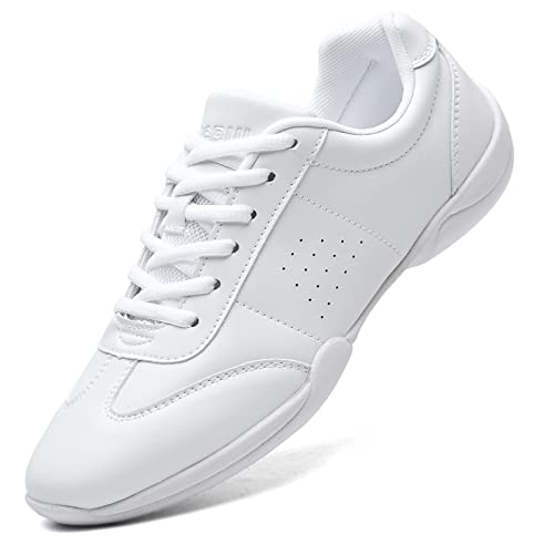 ZVC Cheer Shoes Girls White Cheerleading Shoes for Women Cheer Sneakers Youth Kids